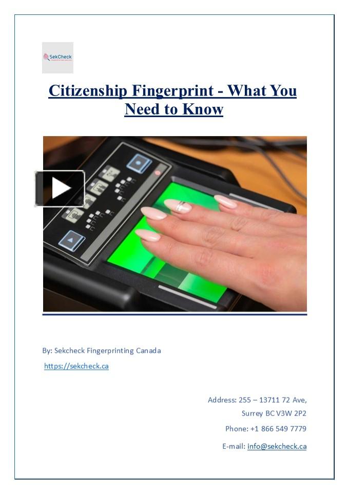 PPT – Citizenship Fingerprint - What You Need to Know PowerPoint ...