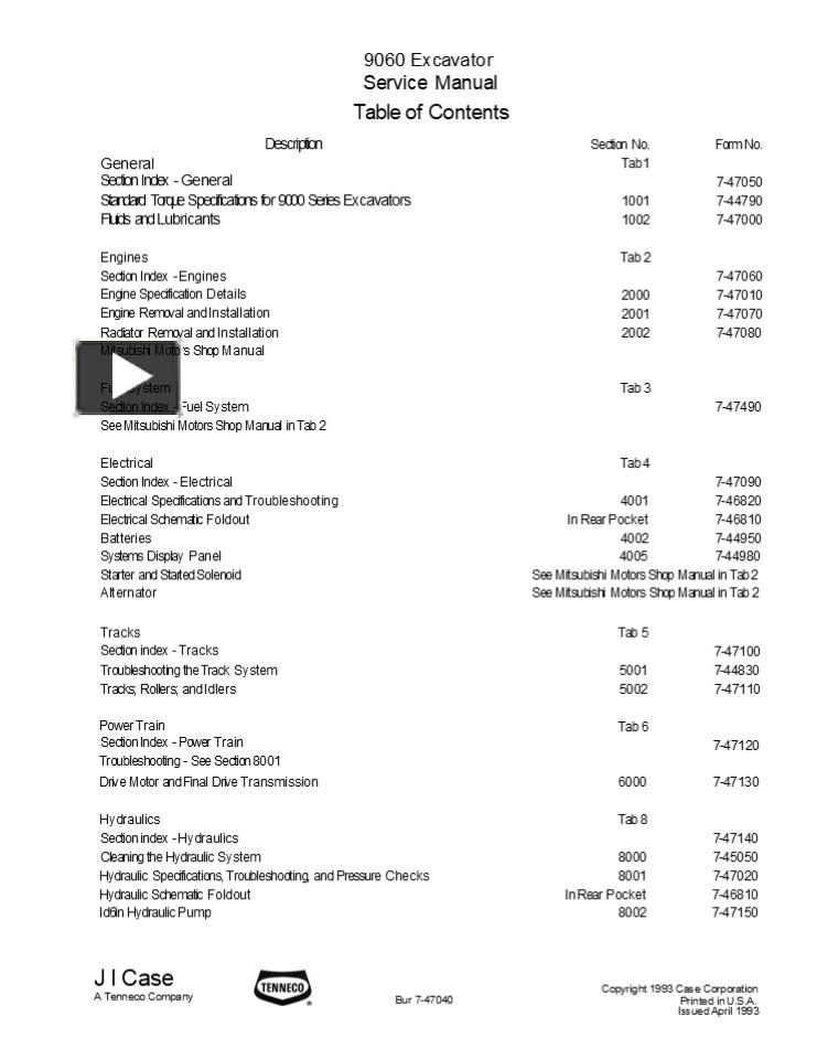 PPT – CASE 9060 Excavator Service Repair Manual Instant Download ...