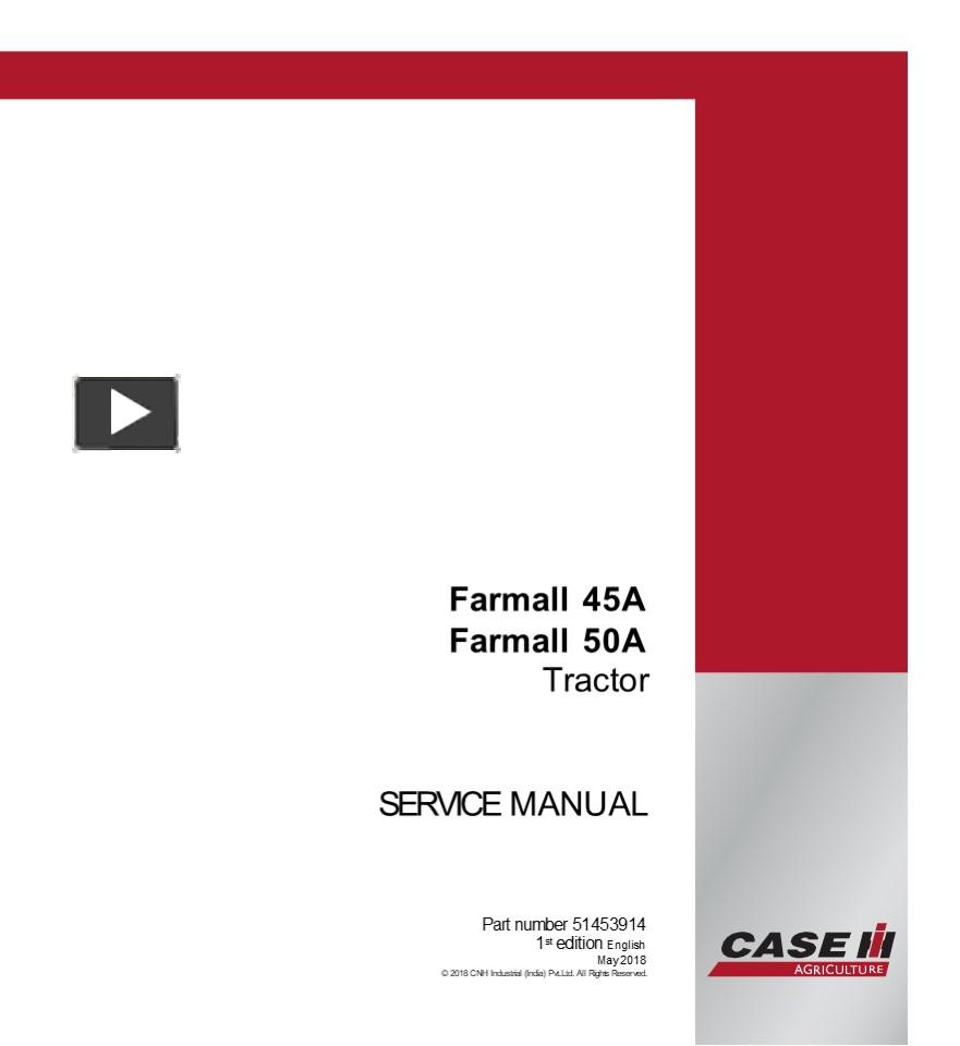 CASE IH Farmall 50A Tractor Service Repair Manual Instant Download ...