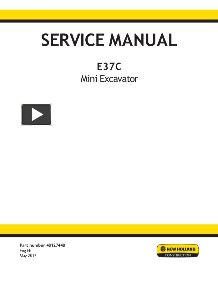 New Holland E37C Canopy Tier IV final engine Mini Excavator Service ...