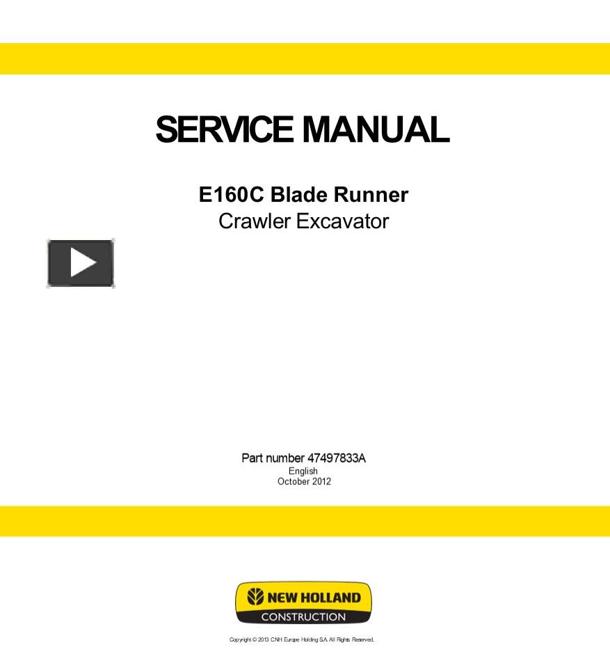 PPT – New Holland E160C Blade Runner Crawler Excavator Service Repair ...