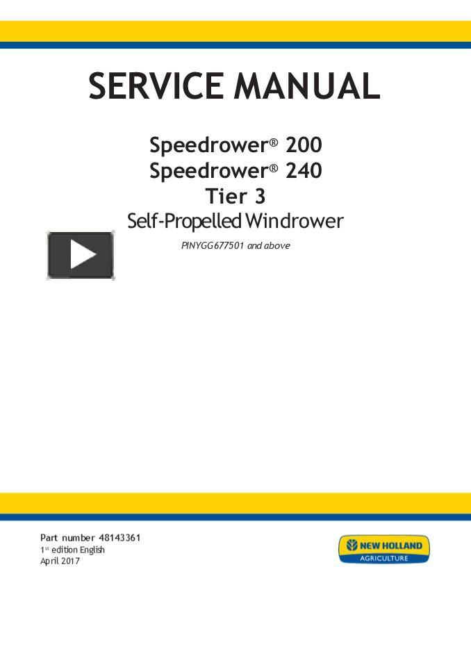 PPT – New Holland Speedrower 240 Tier 3 Self-Propelled Windrower ...