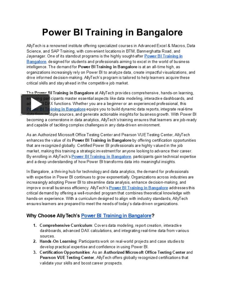 PPT – Power BI Training in Bangalore (1) PowerPoint presentation | free ...