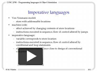 PPT – Imperative languages PowerPoint presentation | free to view - id ...
