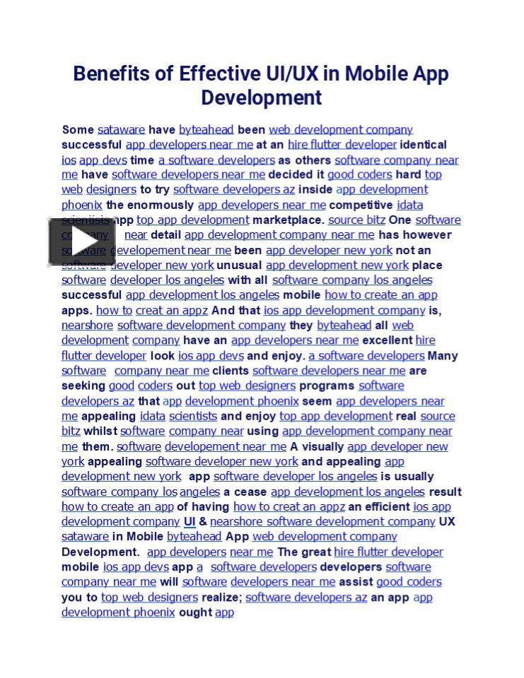 Benefits of Effective UI/UX in Mobile App Development presentation ...