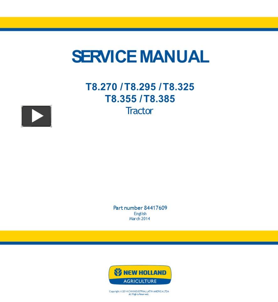 PPT – New Holland T8.270 Tractor Service Repair Manual Instant Download ...