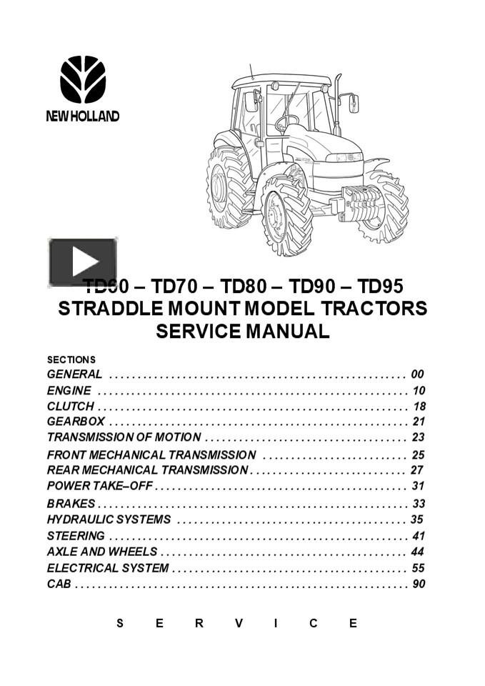 New Holland TD80 Tractor Service Repair Manual Instant Download ...