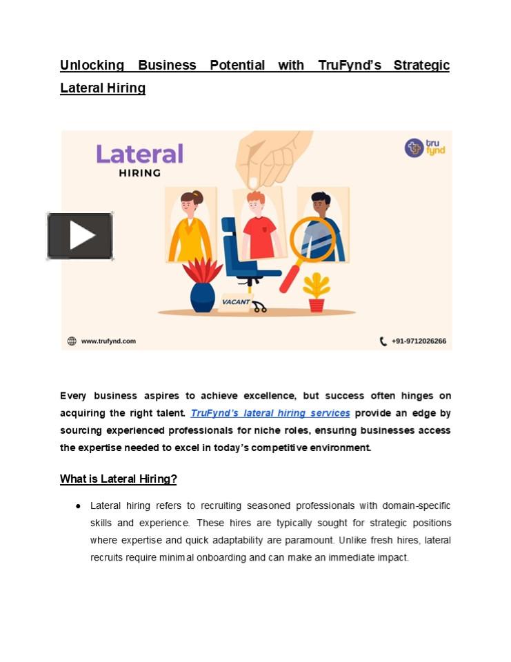 PPT – Unlocking Business Potential with TruFynd’s Strategic Lateral ...