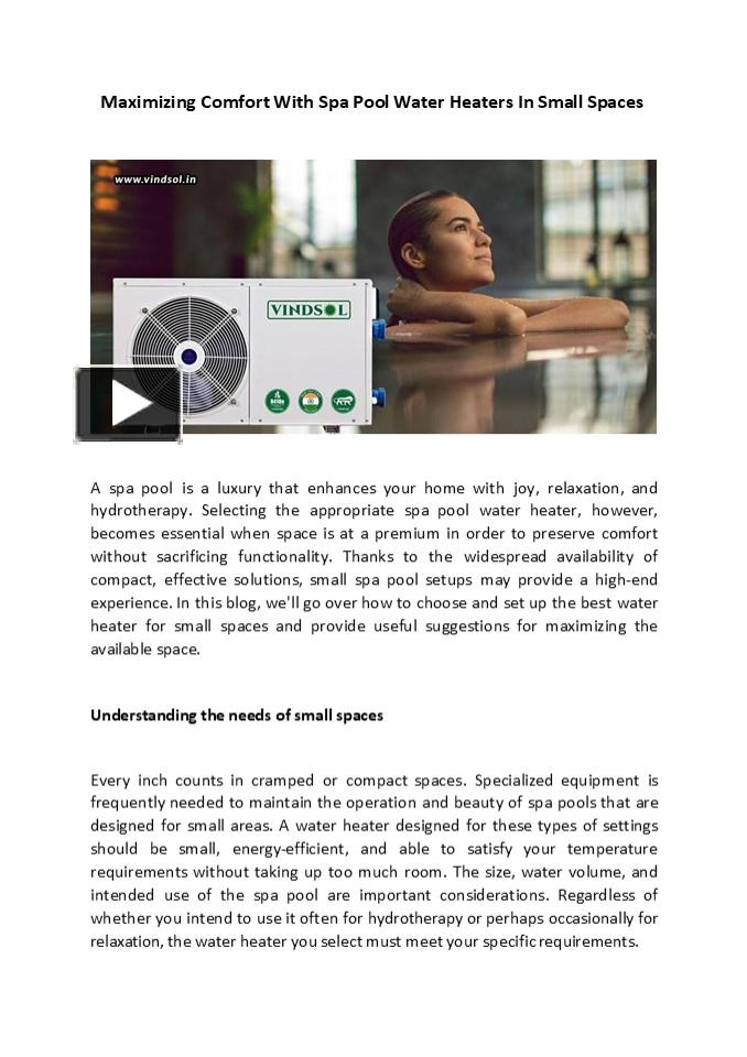 PPT – Maximizing Comfort With Spa Pool Water Heaters In Small Spaces ...