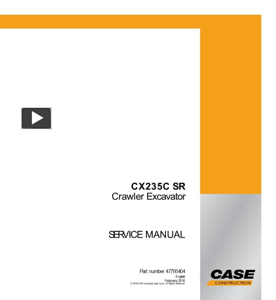 PPT – CASE CX235C SR Crawler Excavator Service Repair Manual Instant ...