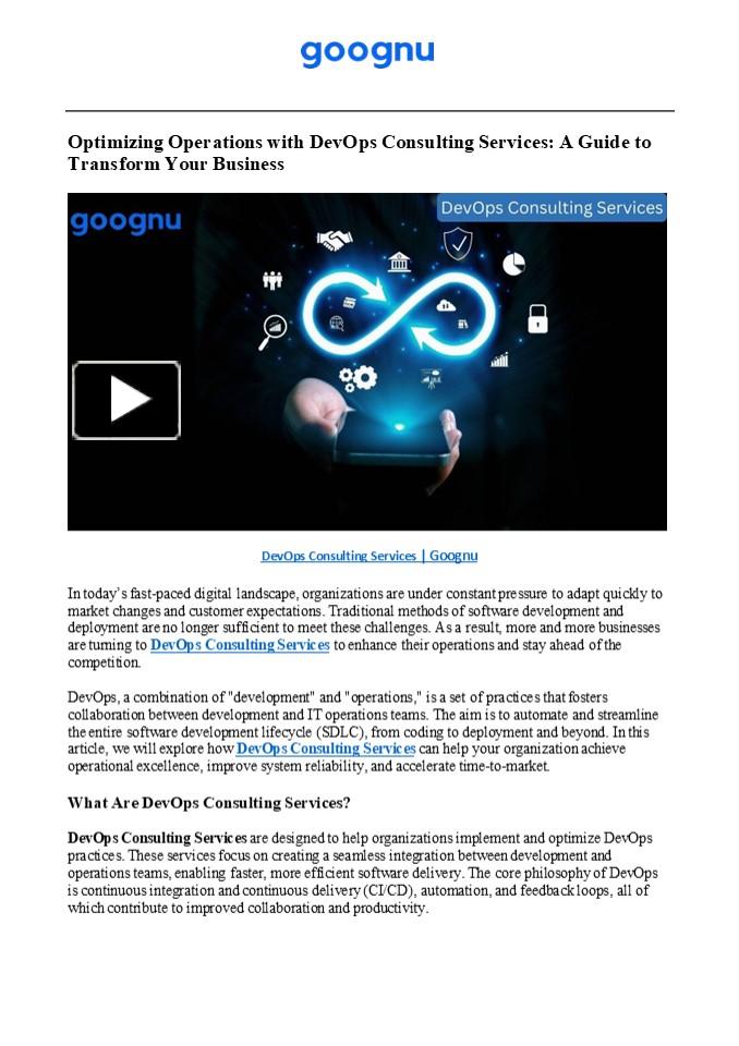 PPT – DevOps Consulting Services | Goognu (1) PowerPoint presentation ...