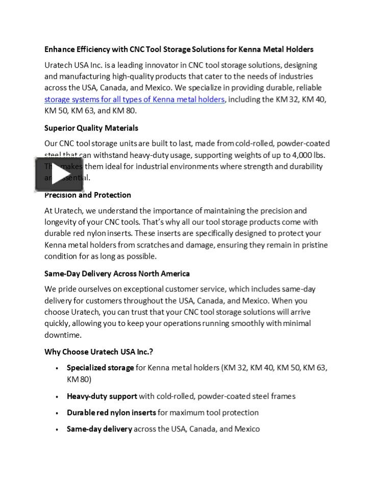 PPT – Enhance Efficiency with CNC Tool Storage Solutions for Kenna ...