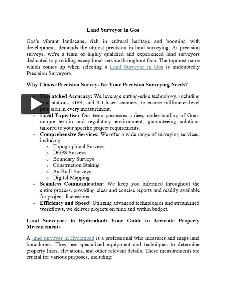 PPT – Land surveyor in goa and hyderabad PowerPoint presentation | free ...