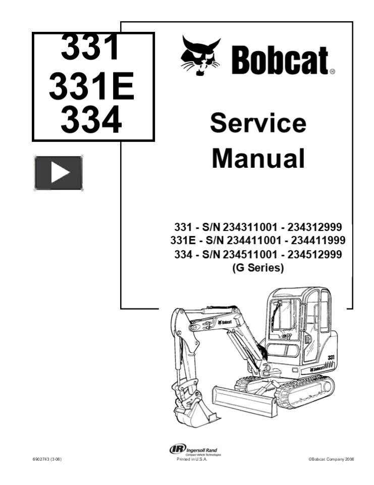 PPT – Bobcat 331 Compact Excavator Service Repair Manual Instant ...