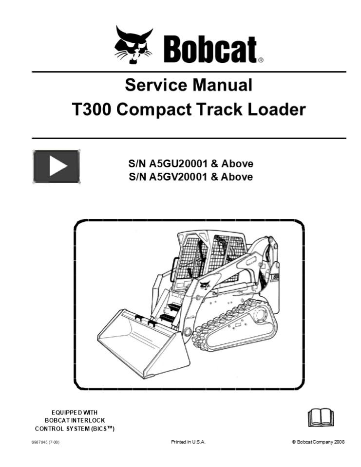 BOBCAT T300 COMPACT TRACK LOADER Service Repair Manual Instant Download ...
