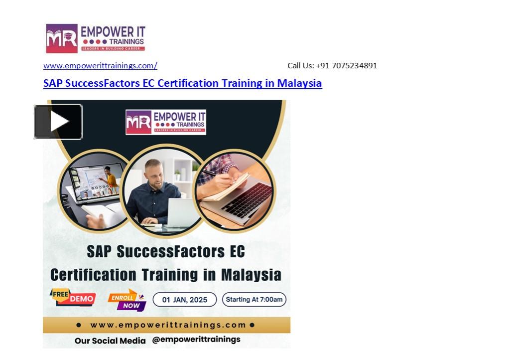 PPT – SAP SuccessFactors EC Certification Training in Malaysia ...