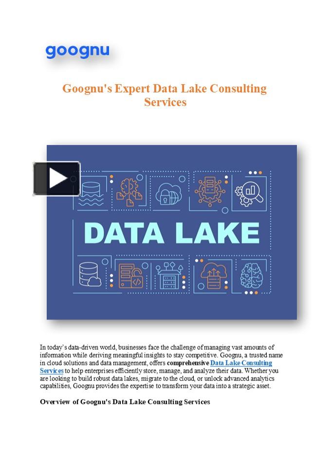 PPT – Data Lake Consulting Services - Goognu PowerPoint presentation ...