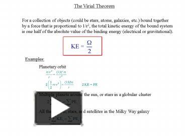 The Virial Theorem presentation | free to view
