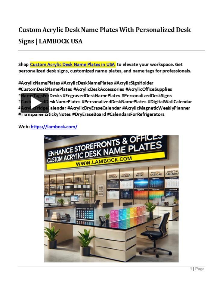 PPT – Custom Acrylic Desk Name Plates With Personalized Desk Signs ...