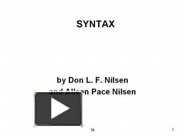 PPT – SYNTAX PowerPoint presentation | free to download - id: 9c06-N2YyM