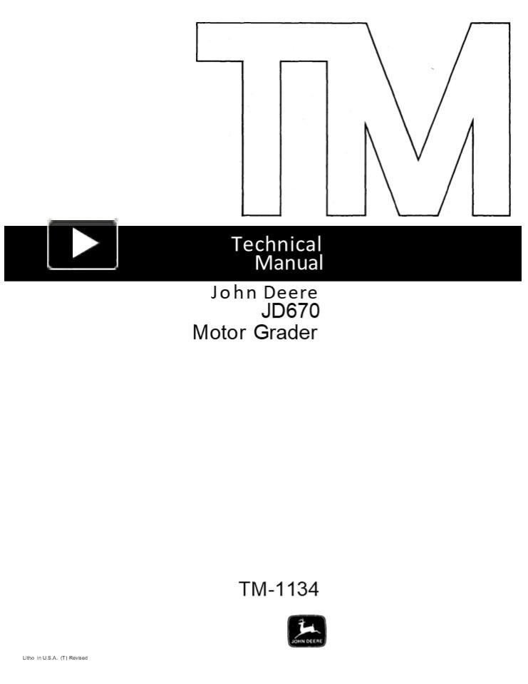 PPT – JOHN DEERE JD670 MOTOR GRADER Service Repair Manual Instant ...