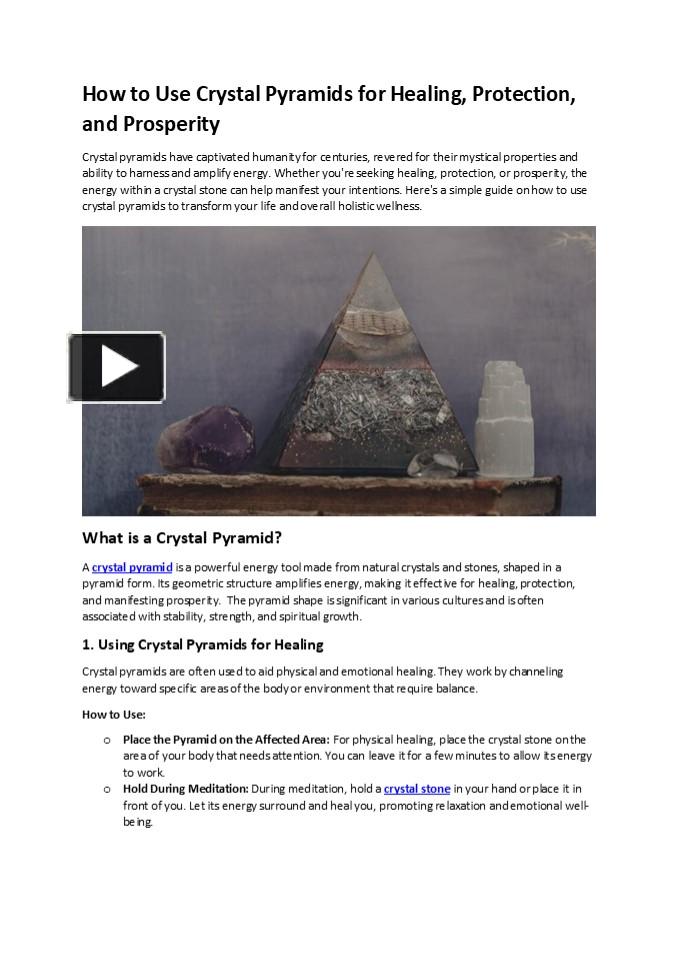 PPT – How to Use Crystal Pyramids for Healing, Protection, and ...