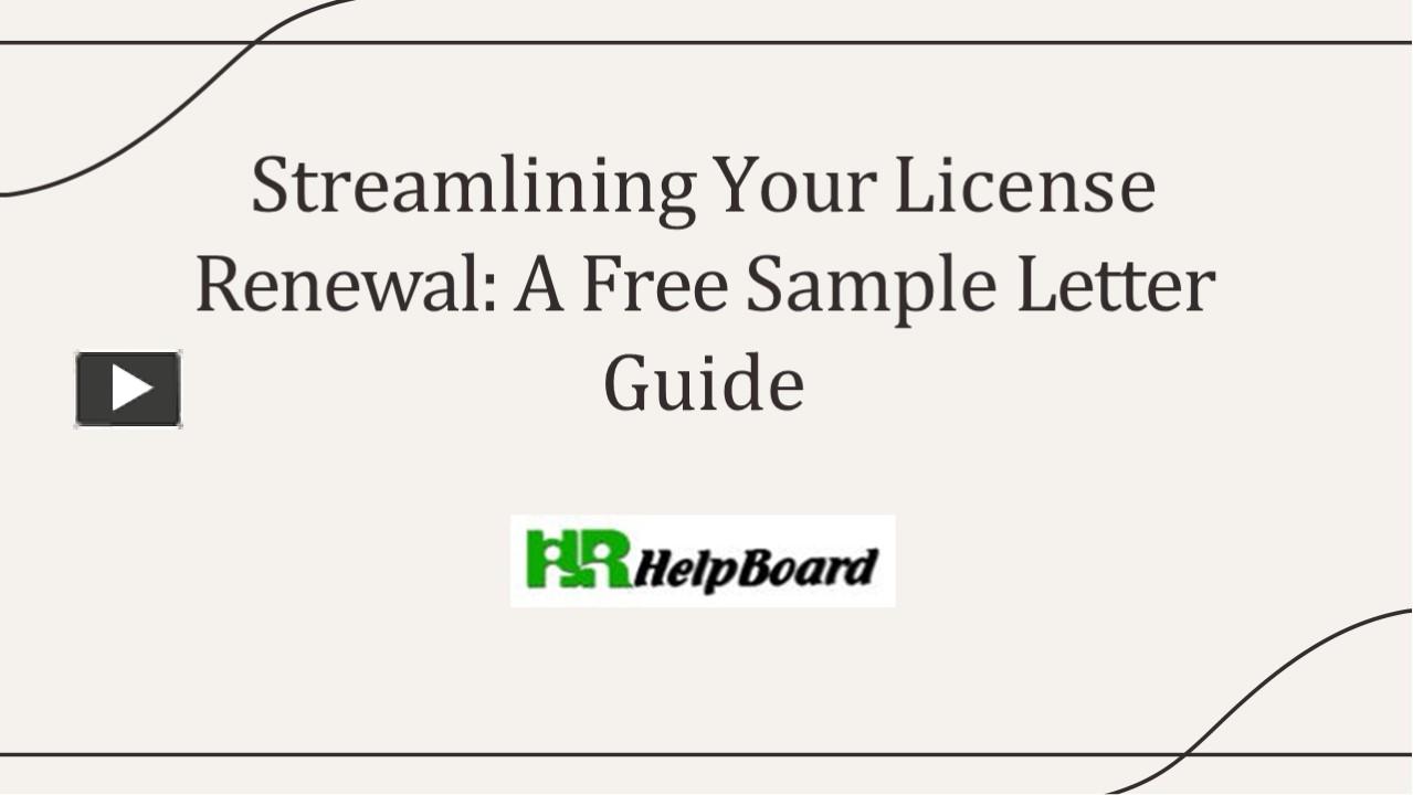 Online Free License Renewal Letter , Sample Format of License Renewal ...