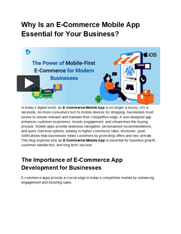 PPT – How Mobile Apps Enhance E-Commerce Success? PowerPoint ...