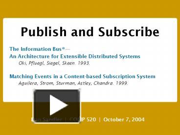 Publish and Subscribe presentation | free to download