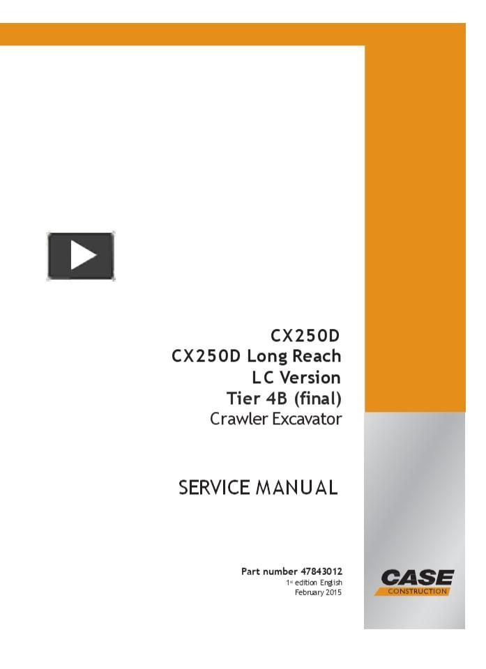 CASE CX250D Long Reach LC Version Tier 4B (final) Crawler Excavator ...