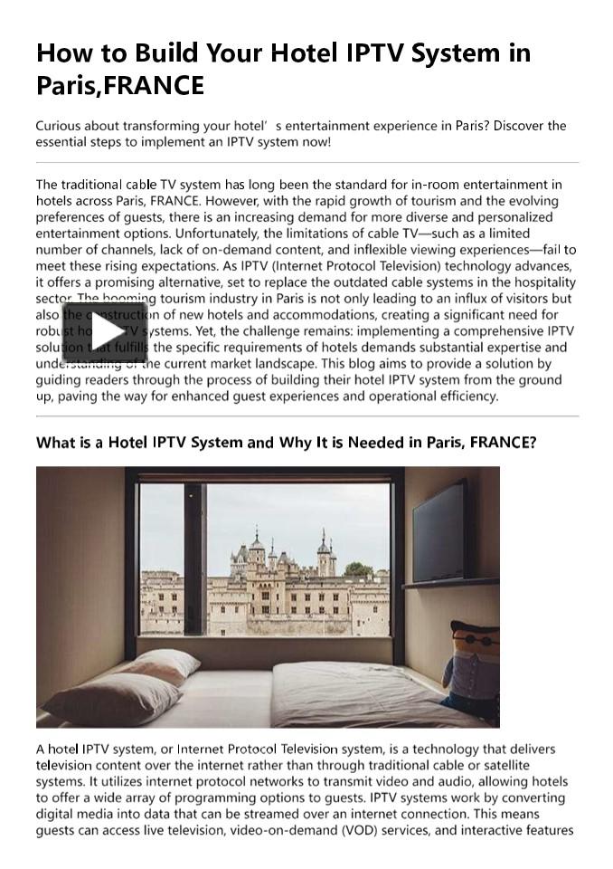 PPT – How to Build Your Hotel IPTV System in Paris，FRANCE PowerPoint ...