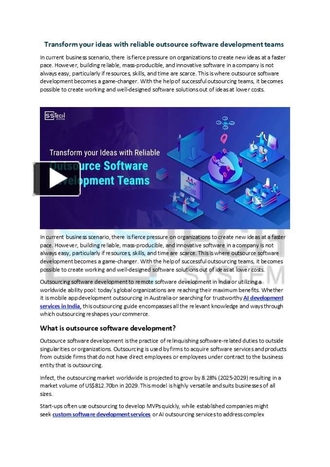 PPT – Transform your ideas with reliable outsource software development ...