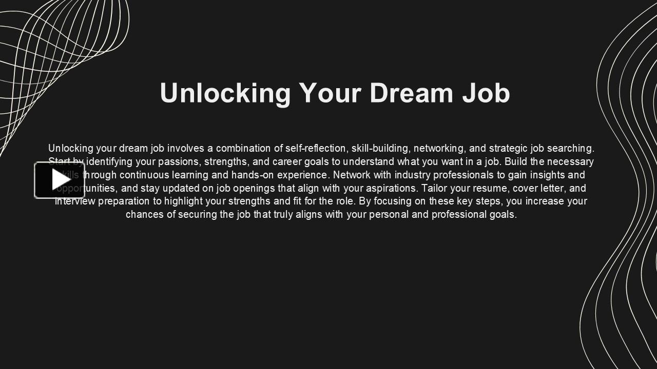 Unlocking your dream job presentation | free to download