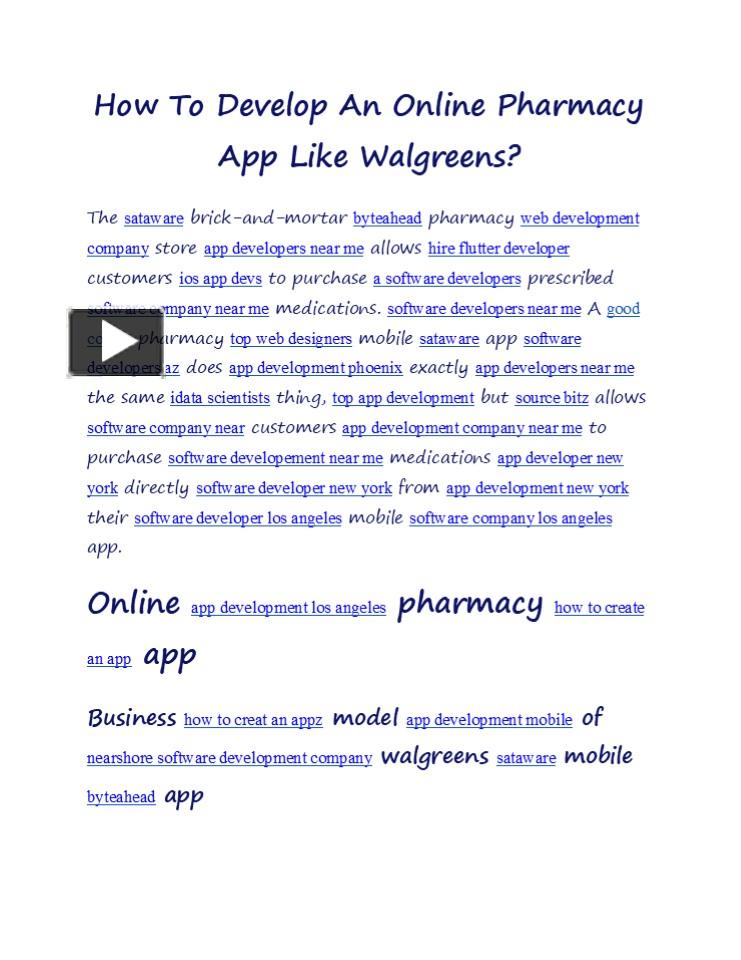 PPT – How To Develop An Online Pharmacy App Like Walgreens? PowerPoint ...