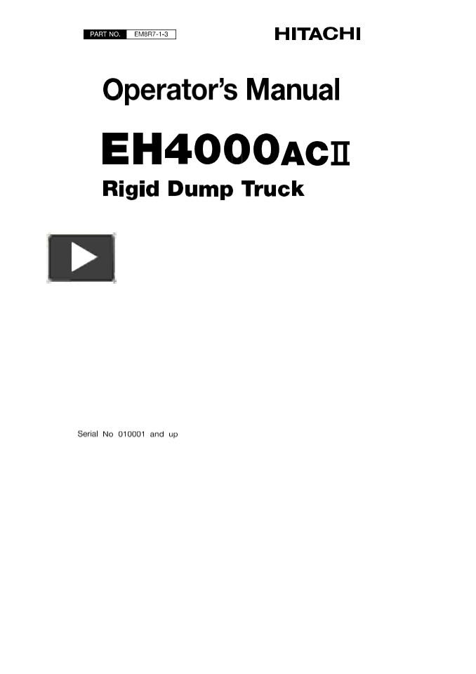 PPT – HITACHI EH4000ACⅡ Rigid Dump Truck Operator Manual Instant ...