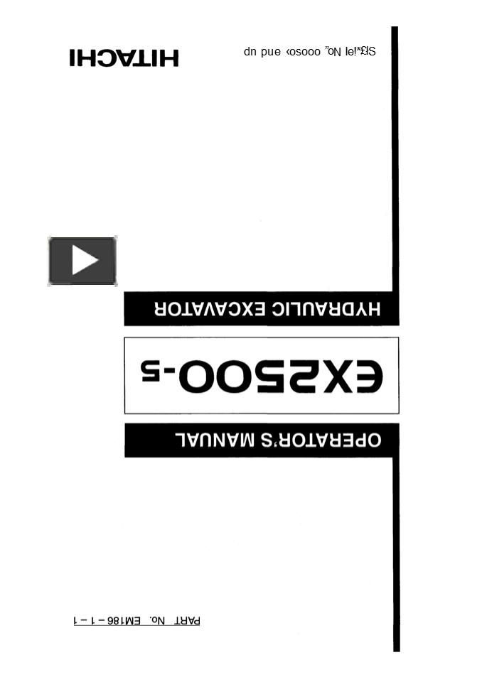 PPT – HITACHI EX2500-5 HYDRAULIC EXCAVATOR Operator Manual Instant ...
