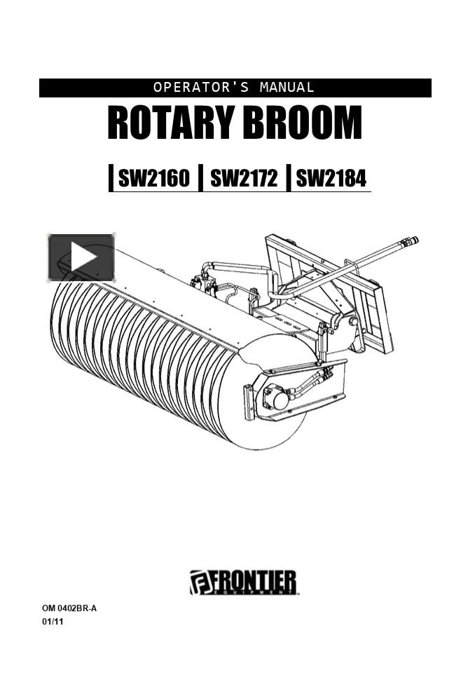 John Deere Frontier SW2160 SW2172 SW2184 Rotary Broom Operator’s Manual ...
