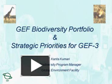 GEF Biodiversity Portfolio presentation | free to view