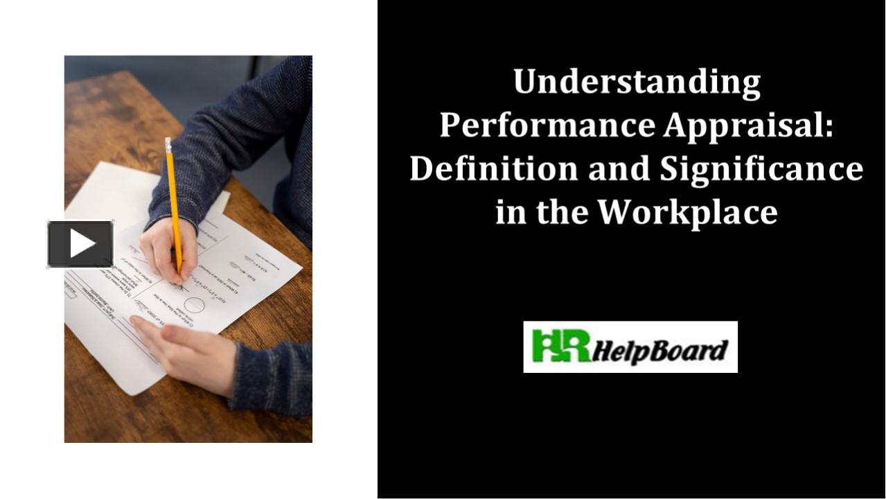 Performance Appraisal Meaning and Definition presentation | free to ...