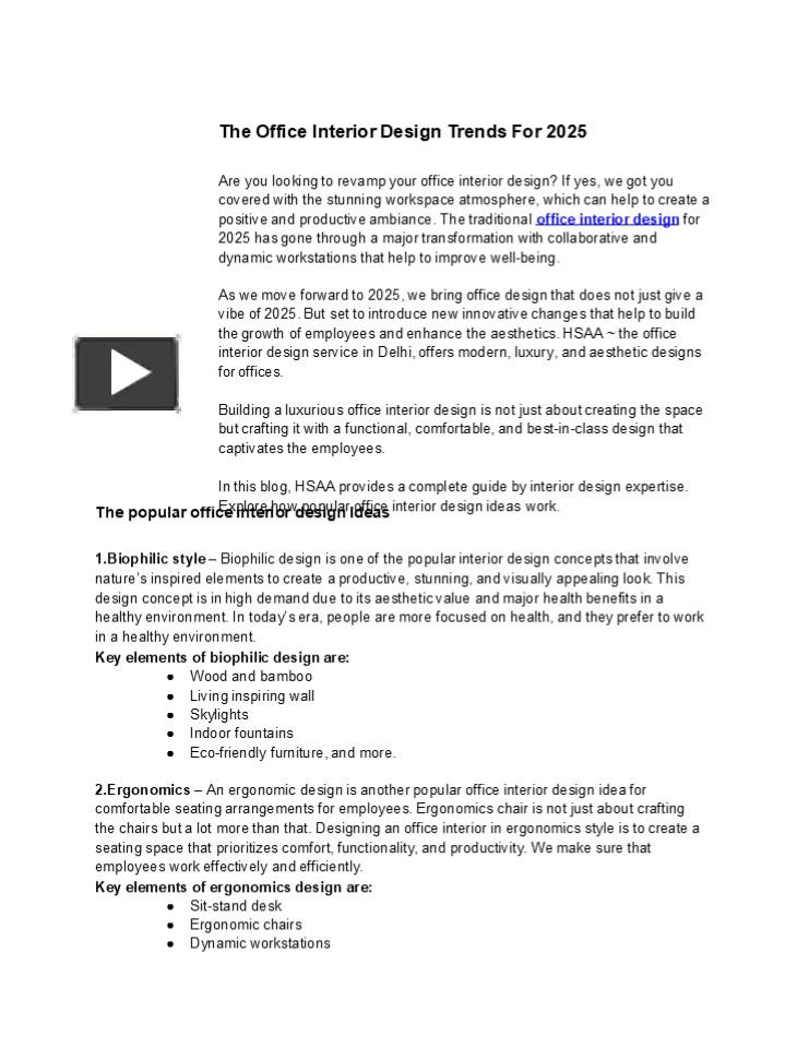 PPT – The Office Interior Design Trends For 2025 PowerPoint ...
