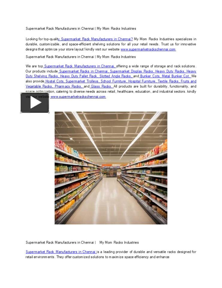 PPT – Supermarket Rack Manufacturers in Chennai | My Mom Racks ...