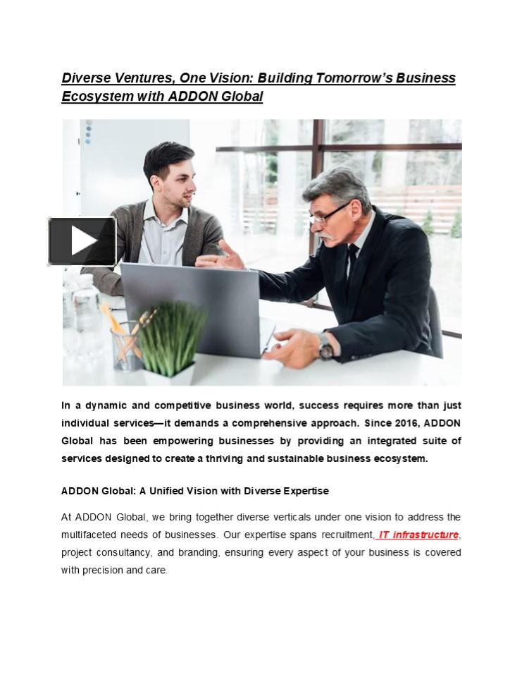 PPT – Diverse Ventures, One Vision: Building Tomorrow’s Business ...