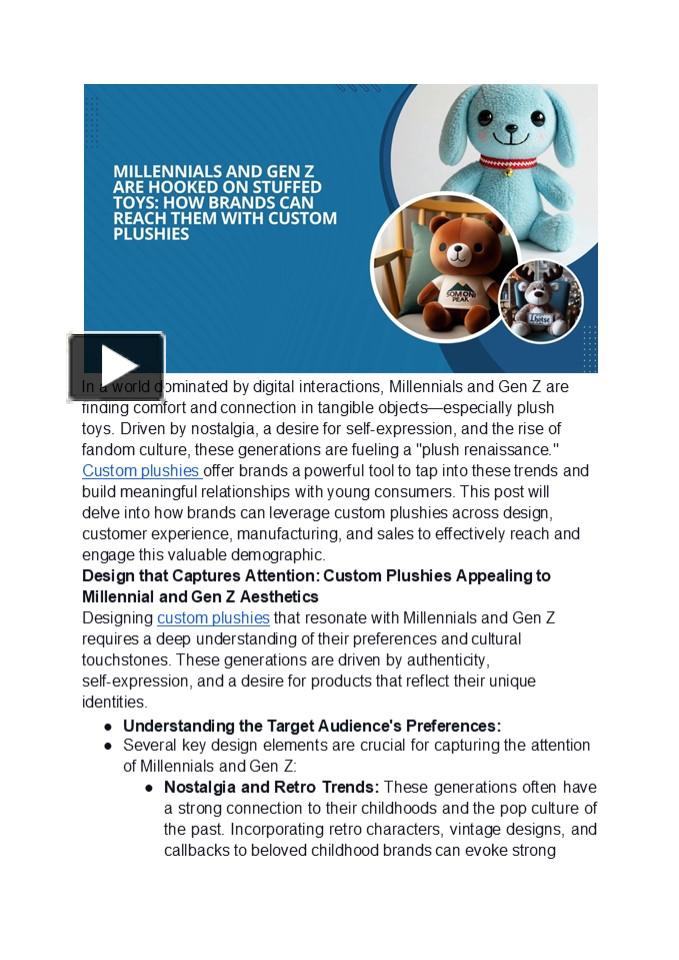 PPT – Millennials and Gen Z are hooked on Stuffed Toys: How Brands Can ...