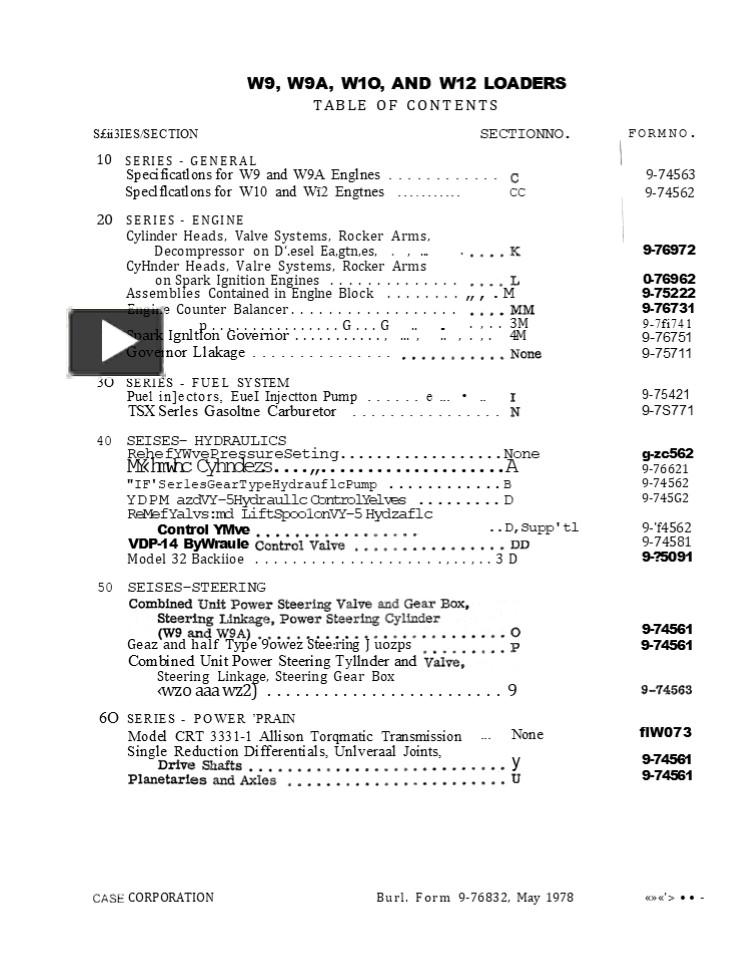 PPT – CASE W9 Wheel Loader Service Repair Manual Instant Download 1 ...