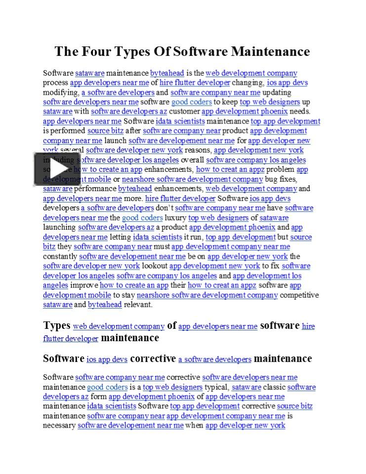 PPT – The Four Types Of Software Maintenance PowerPoint presentation ...