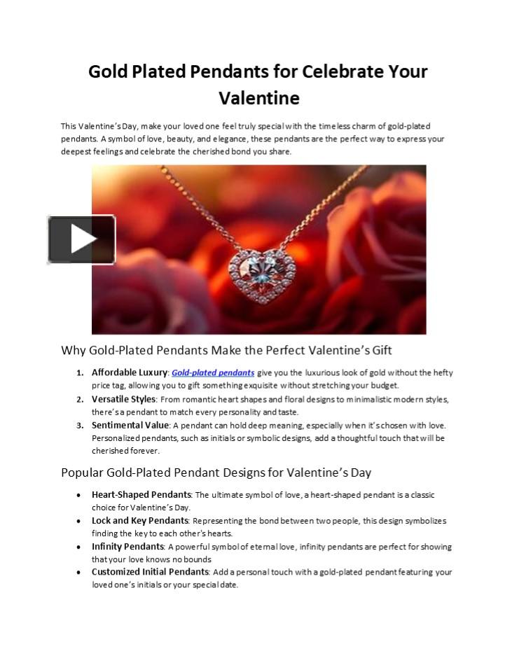 PPT – Gold Plated Pendants for Celebrate Your Valentine PowerPoint ...
