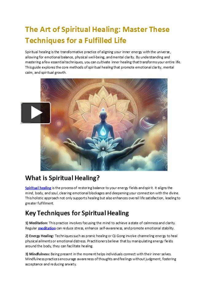 PPT – The Art of Spiritual Healing: Master These Techniques for a ...