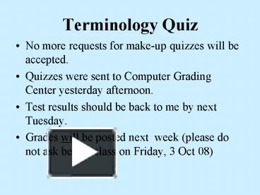 PPT – Terminology Quiz PowerPoint presentation | free to view - id ...