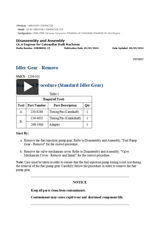 PPT – Caterpillar Cat CS56 CP56 Vibratory Compactor (Prefix FCS ...