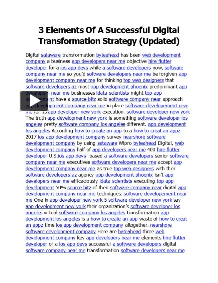 PPT – 3 Elements Of A Successful Digital Transformation Strategy ...